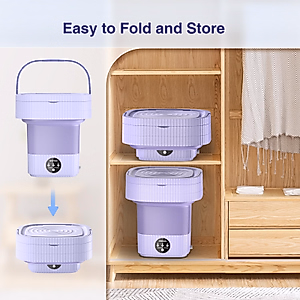 Portable Washing Machine, 10L Foldable Washer Machine, 3 Modes Deep Clean Small Item Baby Clothes Pet Supplies Underwears Socks Towels Suitable for Apartment Laundry Camping Travel