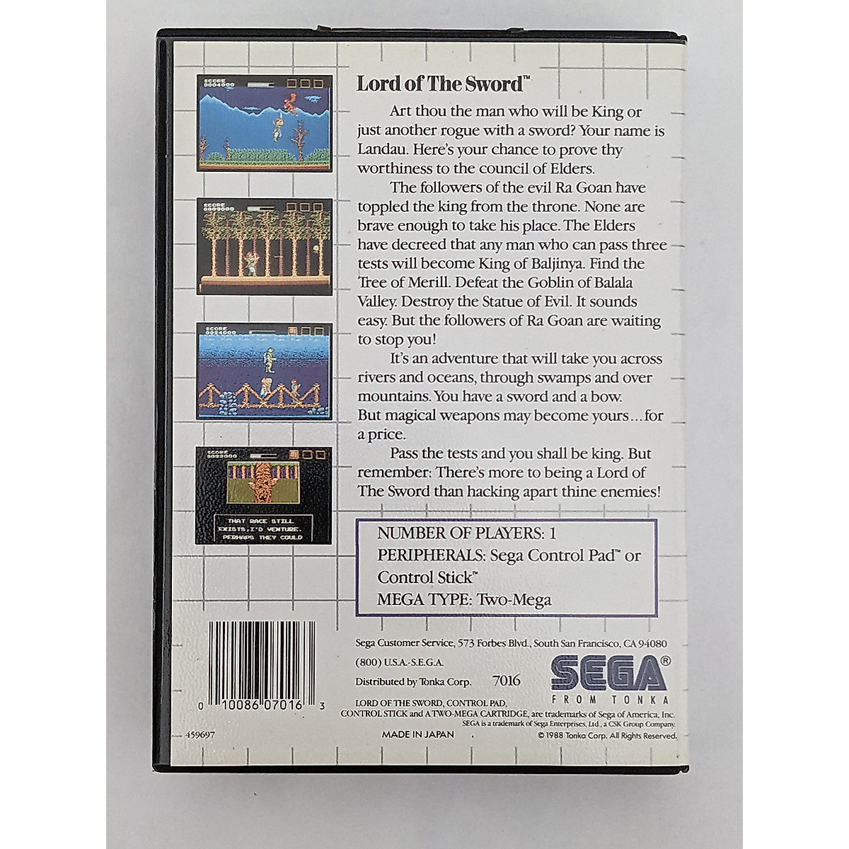 Lord of the Sword - Sega Master System
