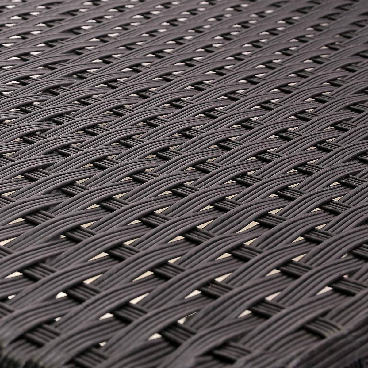 Barton 3 Pieces High Back Rocking Chair Set w/Glass Table Black Outdoor Patio Furniture Wicker Rattan Modern Conversation Chat Seating