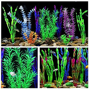 CousDUoBe 9 Pack Large Aquarium Plants Artificial Aquatic Plants, simulate Plants and Aquarium Landscape vividly (12inch)