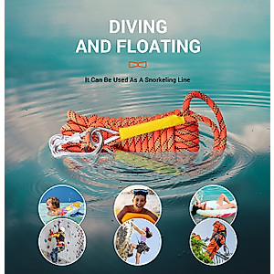 Nice C Climbing Rope, Rescue Rope, Construction Rope, Rock Climbing Rope, Static 10mm 32ft/64ft/96ft/160ft/230ft/500ft/985ft/1000ft with Carry Bag (Orange, 50M(160ft))