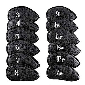 Maxi 12x Headcover Leather Golf Iron Head Cover Fit Callaway Ping Taylormade Titleist