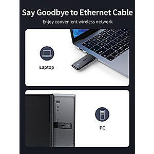 UGREEN AC1300 USB WiFi Adapter 5G 2.4G Dual Band USB 3.0 WiFi Dongle for Desktop PC Mini Wireless Computer Network Adapter Compatible with Windows 11/10/8.1/8/7, MacOS 10.11 Above