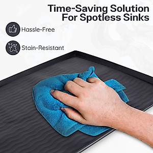 Under Sink Mat - Flexible & Strong Design Silicone Sink Liner Mat - Protectors for Kitchen & Bathroom - Thick Under Sink Drip Tray with Lip to Catch Water, Slip Resistant and Non-Adhesive - White
