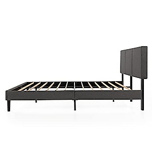 ZINUS Cambril Upholstered Platform Bed Frame with Sustainable Bamboo Slats, No Box Spring Needed, Mattress Foundation, Easy Assembly, Queen
