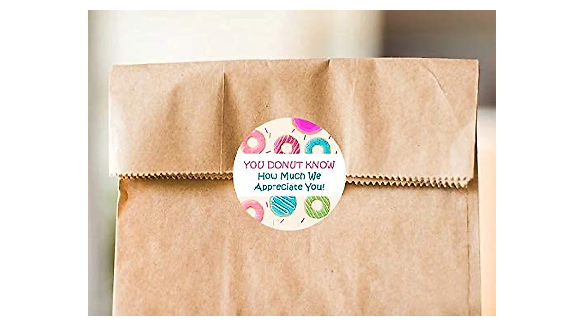 Donut Appreciation Stickers - Sweet Thank You Gifts