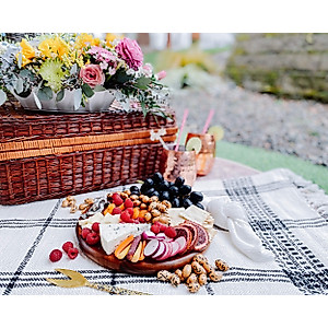 Vagabond House Rabbit Wood Cheese/Bar Board Round Acacia Hardwood Cheese/Serving Board 10 inch Diameter .75 inch Tall