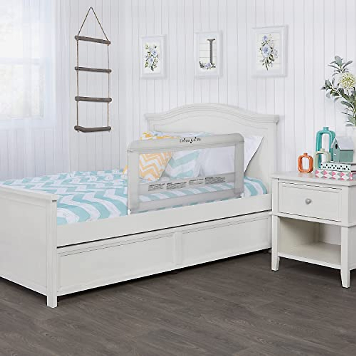 Dream On Me Lilibet Mesh Safety Bed Rail in Grey for Twin, Full and Queen Size Bed, Bed Rail for Toddler