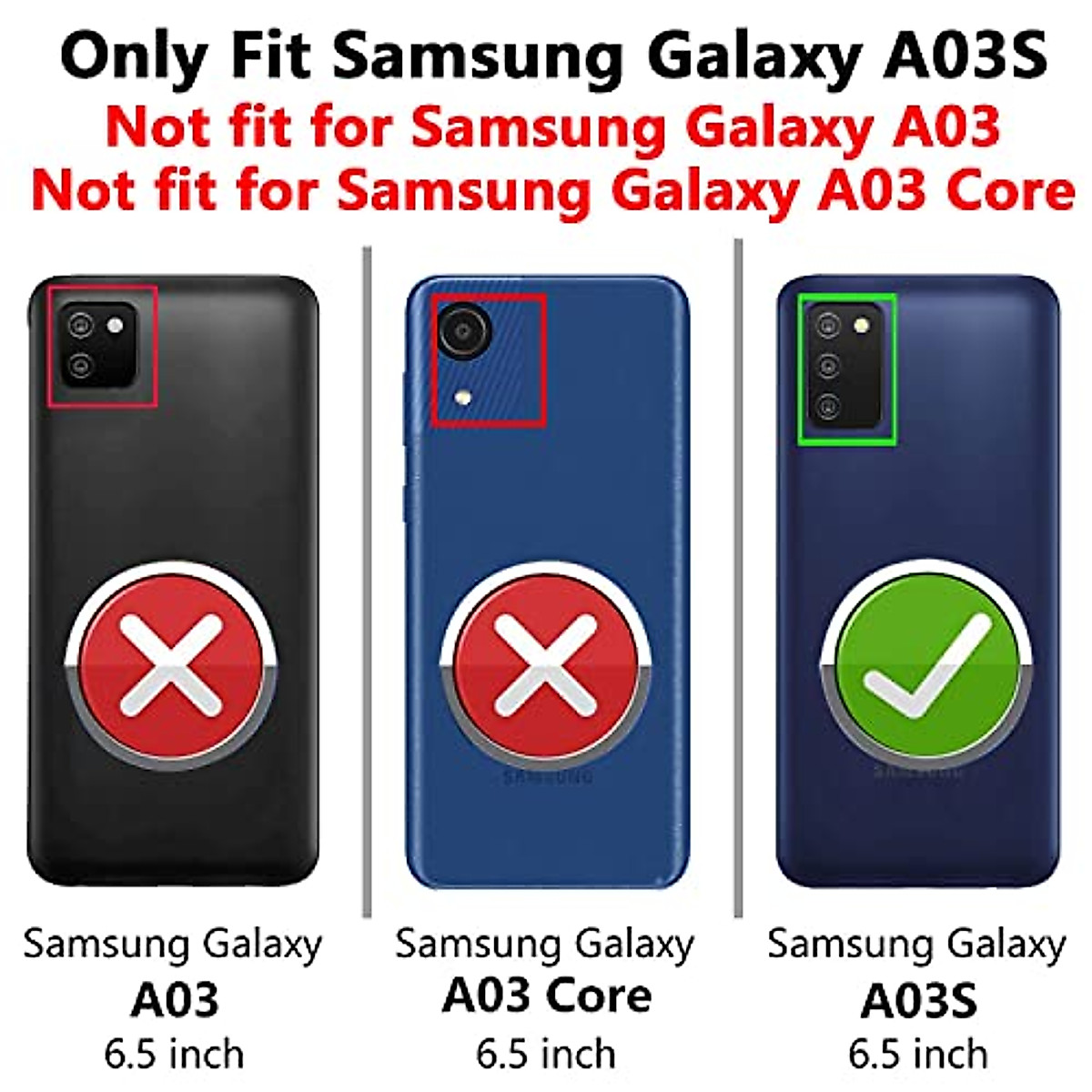 YZOK for Samsung Galaxy A03S Case,Galaxy A03S Case with HD Screen Protector,[Military Grade] Ring Car Mount Kickstand Hybrid Hard PC Soft TPU Shockproof Protective Case for Samsung A03S (Red)