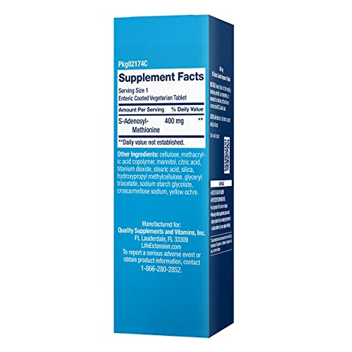 Life Extension Same 400mg (S-Adenosyl-Methionine) - Supplement for Joint & Liver Support - Non-GMO, Gluten-Free, 60 Count