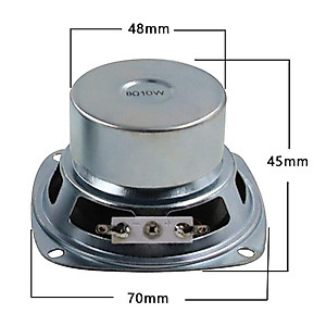 HZPOWEN 10W Mini 3" HiFi Full Range Speaker 8 Ohm Anti-Magnetic Audio 2.0/2.1 Home Stereo Woofer Loudspeaker 90dB High Sensitivity for DIY Boom Box Satellites Speaker