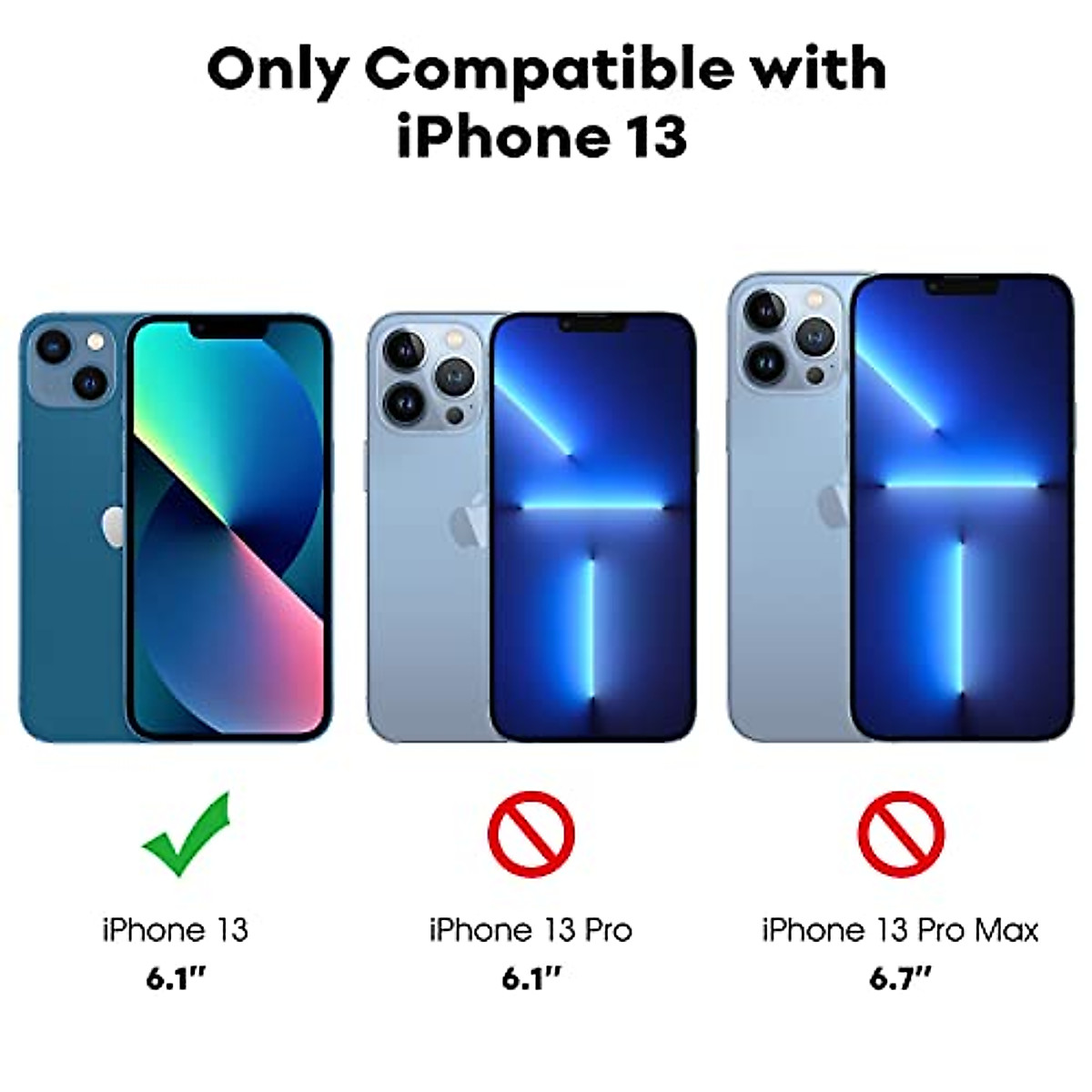 JETech Privacy Screen Protector for iPhone 13 6.1-Inch with Camera Lens Protector (Not for iPhone 13 Pro), Anti-Spy Tempered Glass Film, Easy Installation Tool, 2-Pack Each