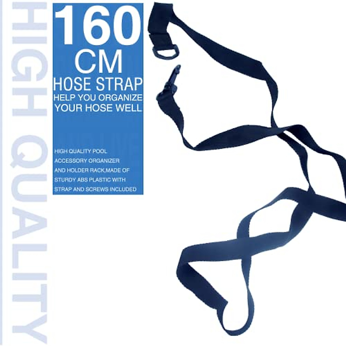 MENG ZHI AO Pool Accessories Holder Rack Pool Pole Hanger Hose Strap Hook Perfect Pool Equipment Organizer Rack for Poles Brushes Nets Vacuums and Other Cleaning Attachments