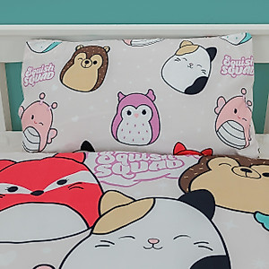 Character World Squishmallows Official Single Duvet Cover Set, Bright Design | Reversible 2 Sided Squish Squad Bedding Cover Official Merchandise Including Matching Pillow Case