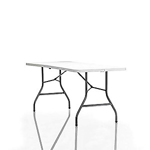 COSCO 6 ft. Fold-in-Half Banquet Table w/Handle, White
