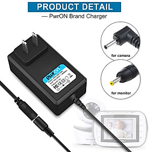 PwrON 6.6ft 6V AC DC Adapter Fits for Motorola MBP18 MBP-18 MBP41 MBP41PU MBP43PU MBP43 MBP26 MBP26PU MBP34 MBP33 MBP33PU MBP36 Video Baby Monitor & Camera Power Supply Cord (Parent & Baby Unit)
