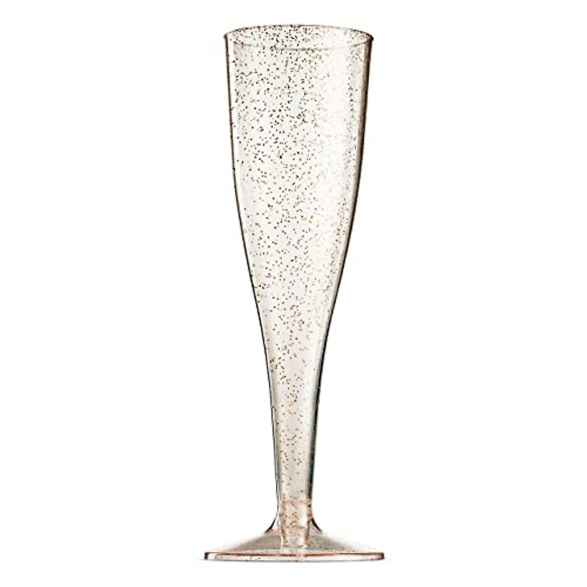 50 Plastic Champagne Flutes - Disposable Champagne Flute - Gold Glitter Plastic Champagne Glasses for Parties, Mimosa Bar, Events, Wedding and Shower Party Supplies - Toasting Cocktail Cups