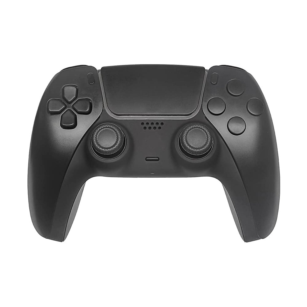 WPS Replacement Clip Shell Touch Pad Thumbsticks Dpad R1 L1 Trigger Buttons w/Accent Rings Set for PS5 Playstation Controller (Black)