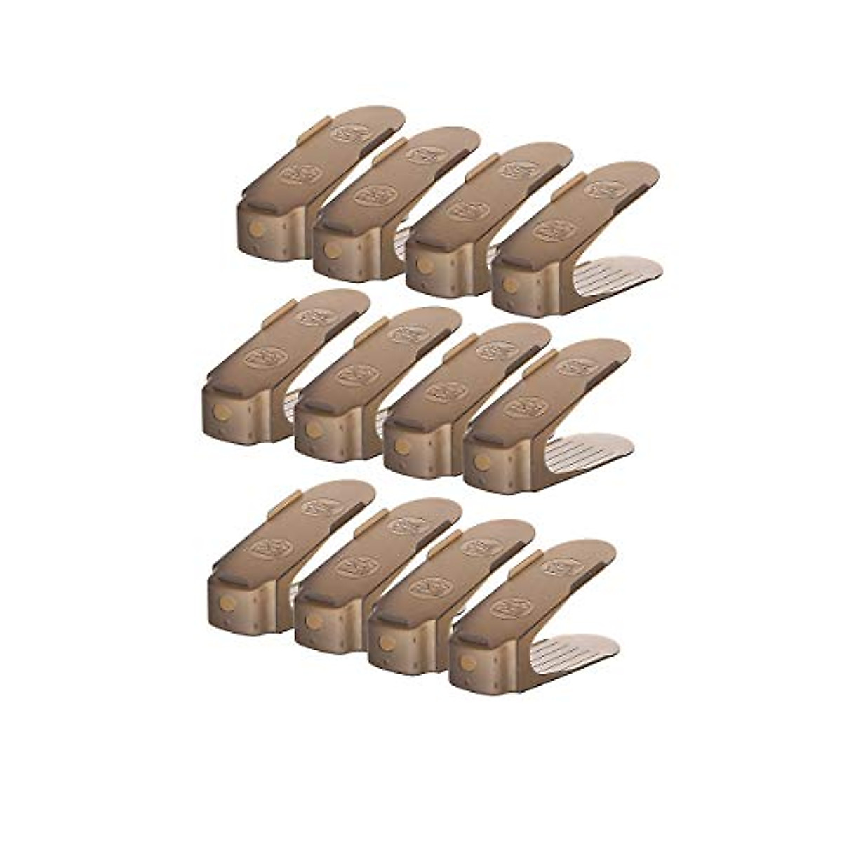 YBM Home Double Shoe Storage Slots Organizer for Closet, Shoe Holder Space Saving Design, 12-Pack, 2165-12 Frosty Black