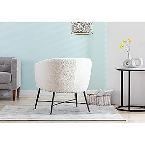 Wycian Comfortable Chair, Boho High Chair Fabric White for Living Room Bedroom Dining Rooms Garden Counter Height Chairs 1PC