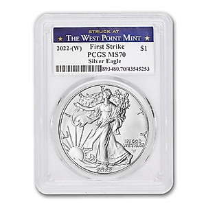 2022 (W) 1 oz American Silver Eagle MS-70 (First Strike - Struck at the West Point Mint) $1 MS70 PCGS