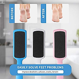 Fu Store 3 Pcs Pedicure Foot Files Callus Remover with Double Sided Feet Rasp for Dead Skin Professional Scrubber for Feet