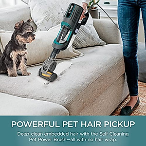 Shark HH202 Ultralight Corded Handheld Vacuum with Self-Cleaning Power Brush & Crevice Tool, Hypervelocity Suction & Removable, Perfect for Pets, Teal, 0.35 Qt. Dust Cup