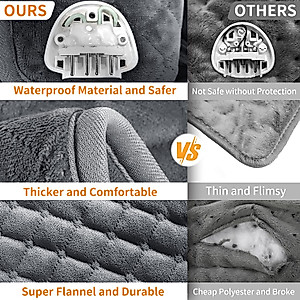 Heating Pad for Back Pain Relief - XL Large Electric Heating Pad for Cramps, Neck & Shoulder, Upgraded LCD Display Controller, Super Soft Crystal Velvet, Auto Shut Off, Gifts for Women, Men, 12" x 24"