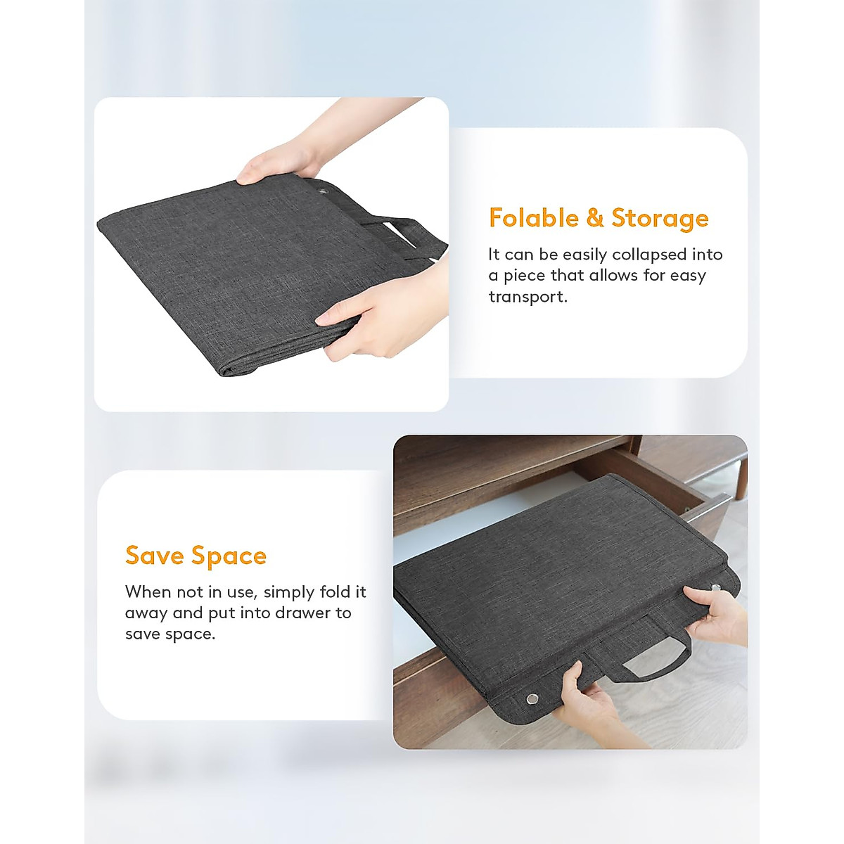 Lifewit 50L Hanging Laundry Hamper, 2 Pack Collapsible Large Opening Portable Laundry Basket with Lid and Handle, Wall Mounted Mesh Dirty Clothes Hamper Over the Door and Wall for Bathroom Dorm, Black