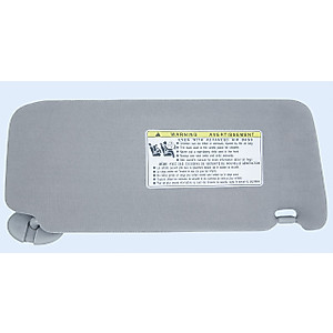 Left Driver Side Sun Visor Compatible with 2007 2008 2009 2010 2011 Toyo-ta Camry and Camry Hybrid Without Sunroof Replaces Model 74320-06780-B0(Gray)
