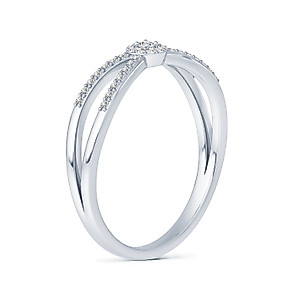 Angara Natural Diamond Promise Ring for Women in 14K White Gold (0.17 ct, Color-K, Clarity-I3, Ring size -6) - April Birthstone Jewelry fo Her