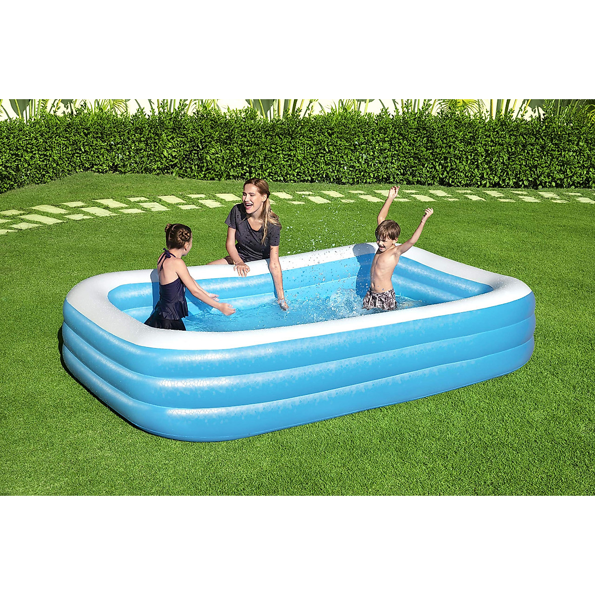 H2OGO! Blue Rectangular Inflatable Family Pool (10' x 6' x 22")