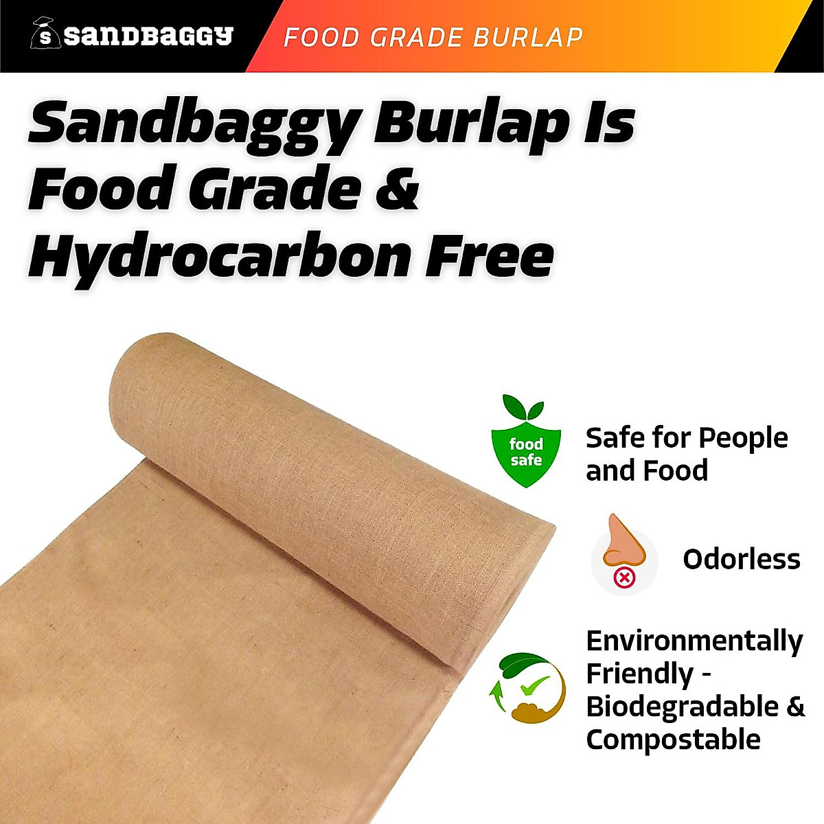 Sandbaggy Burlap Fabric Roll | 1 Roll - Extra Wide 72 inch Width by 300 ft Length | 30% Thicker Than Competition | Constructed from Industrial Grade Burlap Fiber | Home Decor & Weddings, Plant Covers