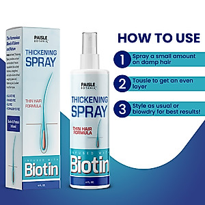 Biotin Hair Thickening Serum for Hair Growth and Volume - DHT Blocker for Hair Loss Prevention and Fine Hair Texturizing Spray
