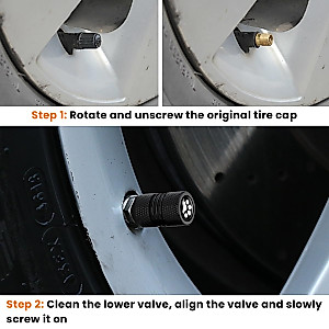 BESULEN Car Tire Valve Stem Caps, 8 Pack Aluminum Cat/Dog Paw Valve Stem Covers, Corrosion Resistant & Leak-Proof, Universal Dust-Proof Tire Air Valve Caps for Car SUV Truck Motorcycle