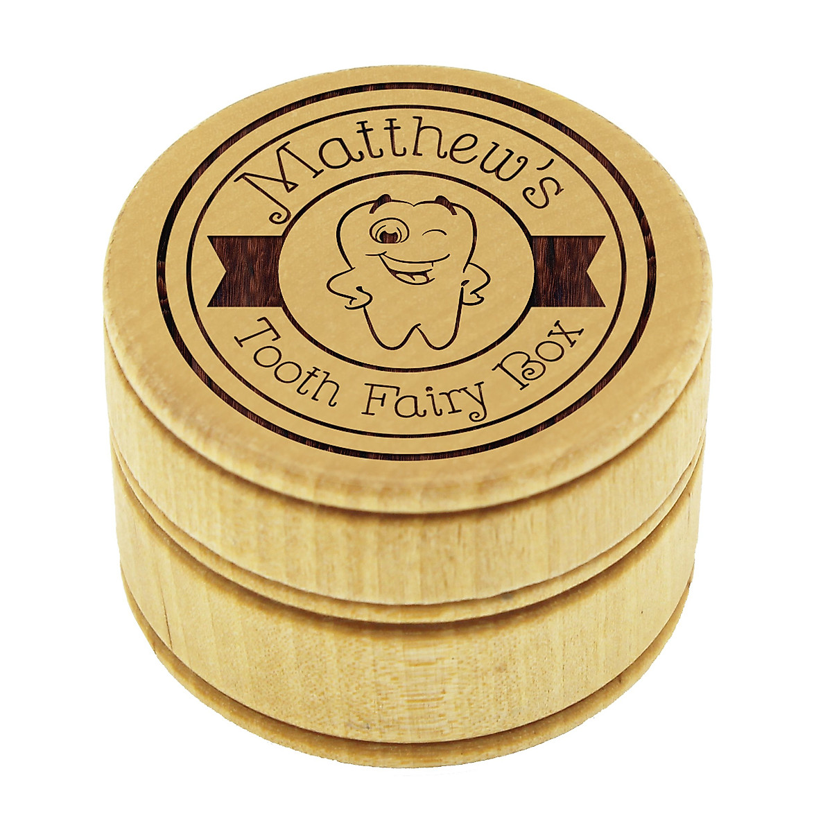 My Personal Memories Custom Personalized Wood Tooth Fairy Keepsake Box Holder for Boy or Girl - Monogrammed and Engraved