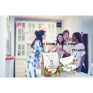 Toctose Advice for New Parents, Parenting Advice Card, Baby Shower Party, Tips for the Parents To Be，Includes a 5x7 Standing Sign and 25 4x6 Advice Cards(JYC041)