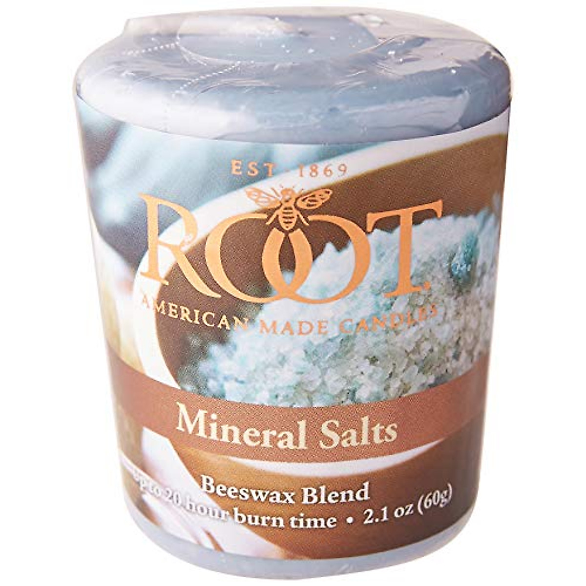 Root Candles Scented 20-Hour Votive Beeswax Blend Candles, 18-Pack, Mineral Salts