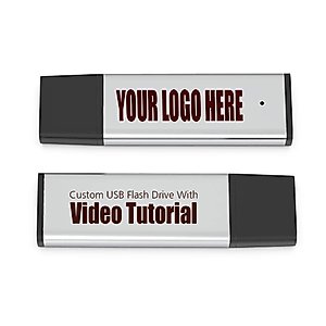 MEINAMI Slim Customized USB Flash Drive in Silver Metal Thumb Drive Personalized Memory Stick 4GB 500 Pack