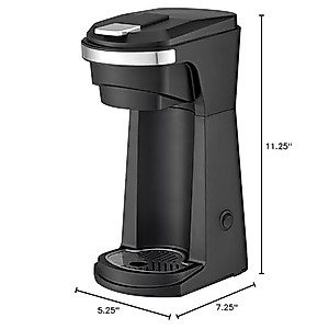 Newhouse Single Serve Coffee Maker compatible with K-cups Water Reservoir, Versatile Ground Coffee & K-Cup Compatibility, Adjustable Tray for Travel Mugs