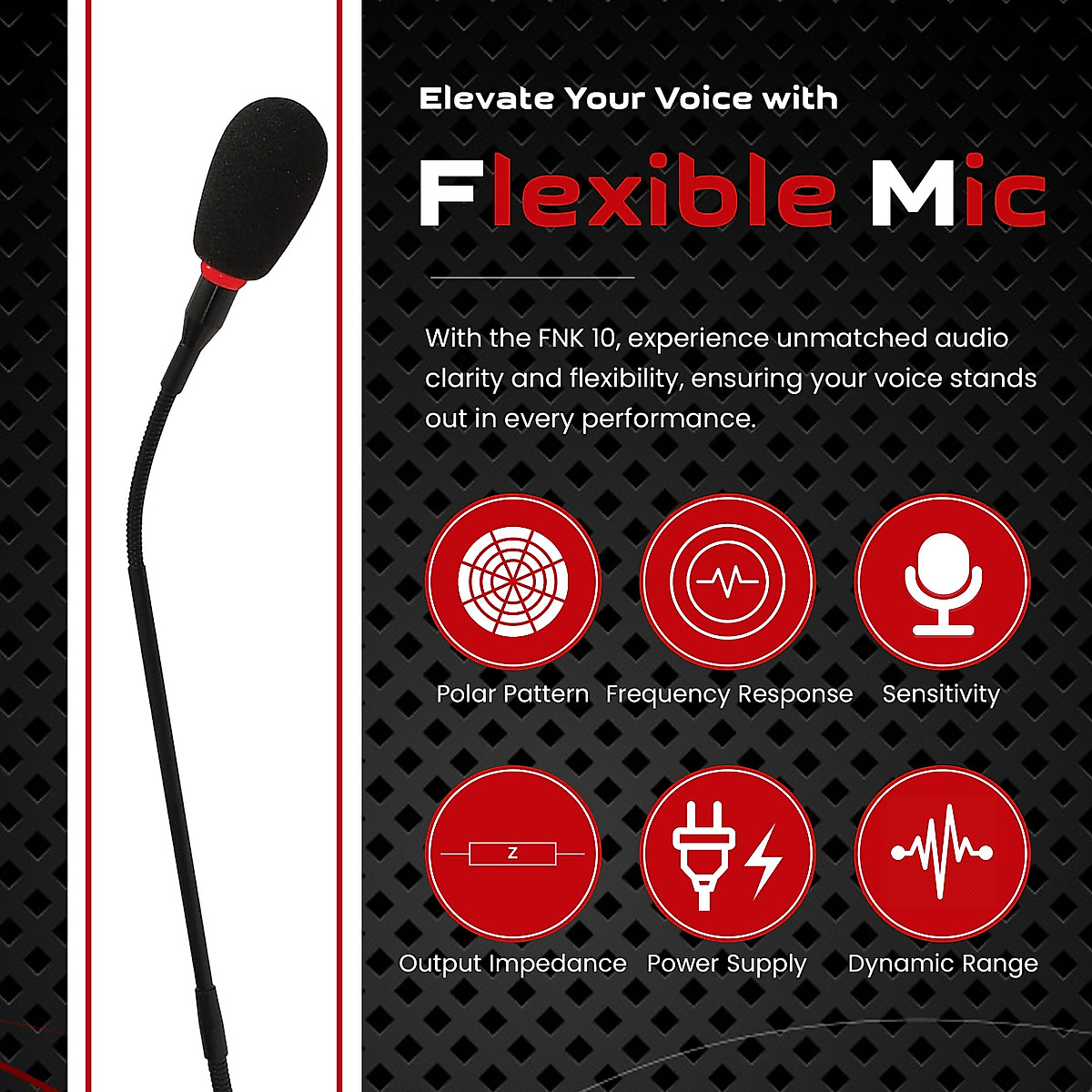 NOVIK NEO FNK 10 Cardioid Condenser Gooseneck Microphone, Directional