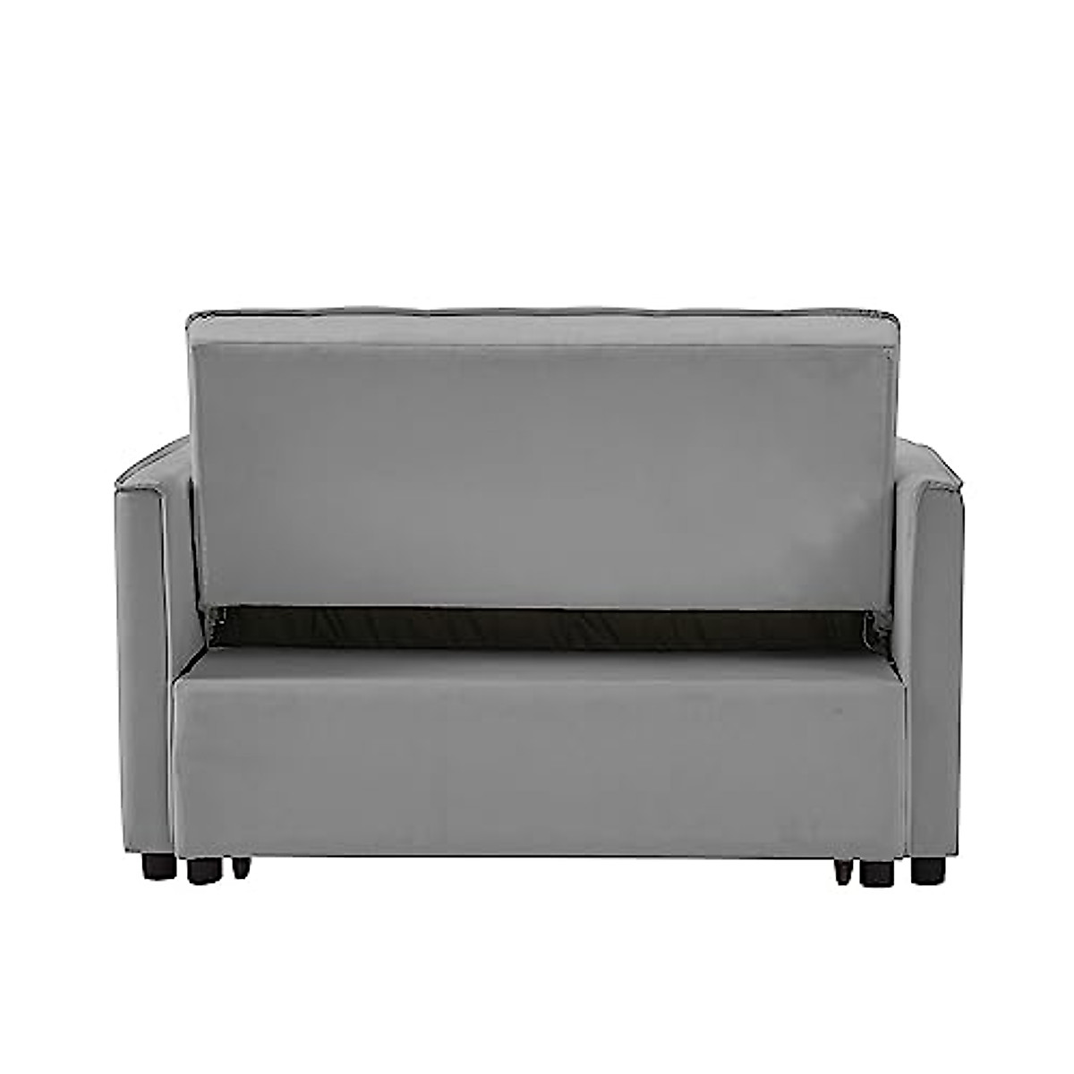 YUNLife&Home Modern Upholstered Futon Loveseat Sofa Convertible to Sleeper Sofá Bed,Love Chaise Lounge Couch Chair 2-Seat with Adjustable Backrest,Side Pockets&Lumbar Pillows for Living Room