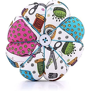 104PCS Pin Cushion for Sewing Kit Wrist Pin Cushion Pumpkin Pad with Elastic Wrist Belt 100 Straight Sewing Pins Wood Base Magnetic Needle Pin pad 60’‘ Pocket Measuring Sewing Products for DIY