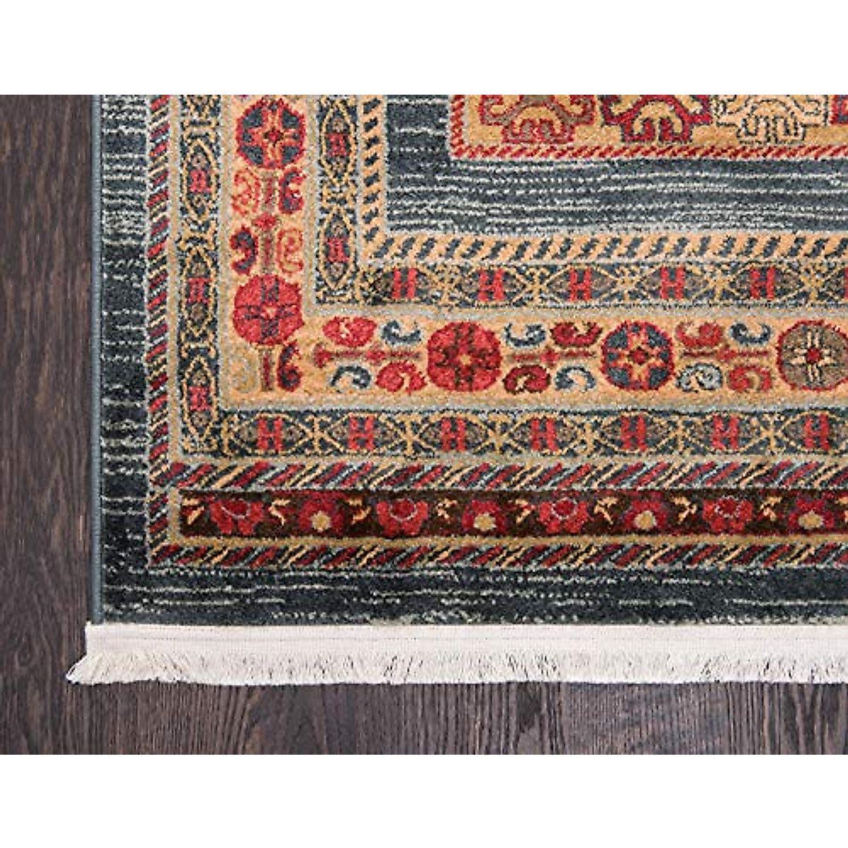 Unique Loom Fars Collection Modern Classic Tribal Inspired Design with Border Area Rug, (Rectangular 8' 0" x 10' 0", Blue/ Light Blue)