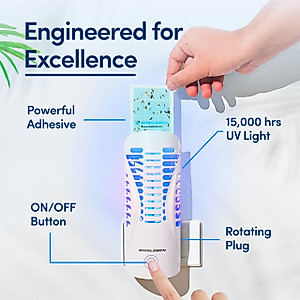 Shieldeck Mosquito Trap Indoor, Indoor Bug Zapper Plug in, Bug Light Trap Indoor Plug in, Bug Catcher Mosquito Killer Indoors (1 Device + 5 Refills)