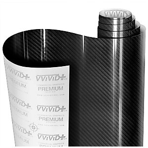 VViViD Super Gloss Black Carbon Fiber Tek Art 12 Inches x 60 Inches 5yr Outdoor/Interior Realistic Carbon Design Vinyl Wrap for Cars, Boat, Bike