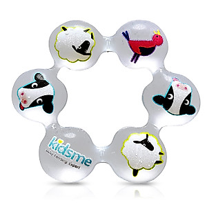 Kidsme Cooling Baby Teething Rings -Freezable Infant Teethers Baby Teething Toy for Teething Relief. Easy to Hold, Gentle on The Gums, Cute Design