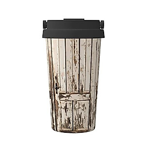 WANGXUEE Stall Barn Door Print 500ml Stainless Steel Travel Tumbler Double Wall Vacuum Insulated Coffee Mug