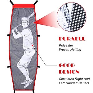 VAIPI Baseball Pitching Net Softball Pitching Trainer with 2 Dummy Batter Batting Net and Pitching Zone Hitting Aid Training Equipment for Practice Improved Hitting and Pitching Accuracy Training