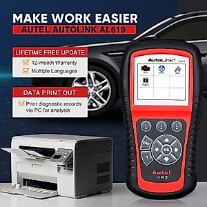 Autel AutoLink AL619 2024 Newest Car ABS SRS & CAN OBD2 Diagnostic Scan Tool, Read Erase DTCs for ABS Airbag & Full OBDII with Live Data, DTCs Library, Upgrade of AL519 ML519 ML619